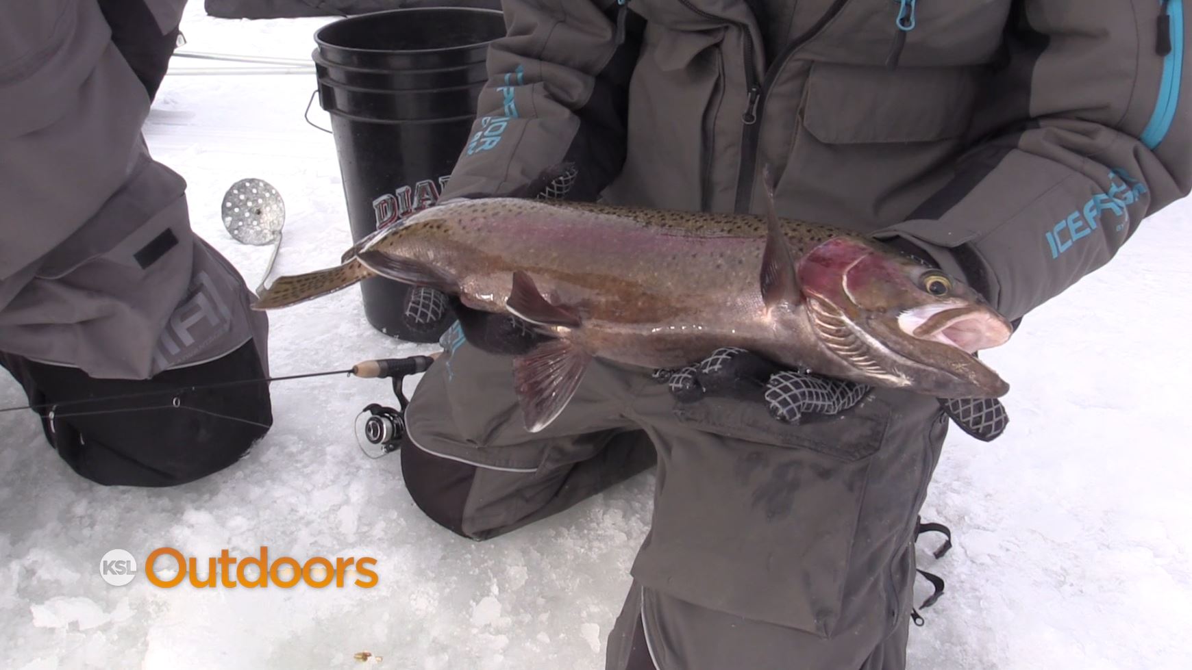 Ice Fishing for Big Rainbows at Calder Reservoir - KSL Outdoors